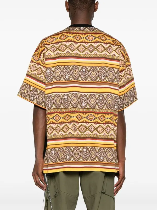 MASTERMIND WORLD Logo-patch Striped Cotton T-shirt