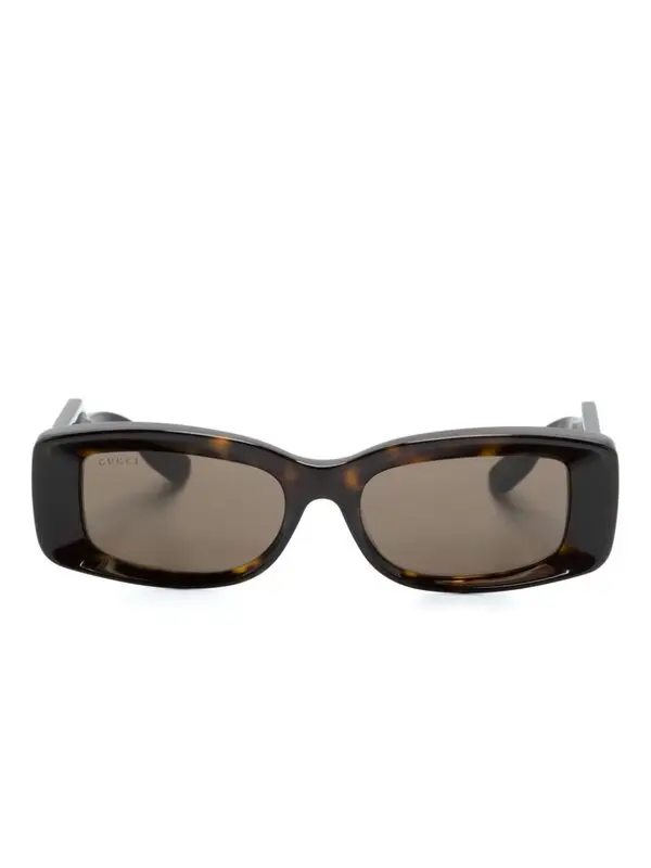 Gucci Rectangle-frame Sunglasses - Brown