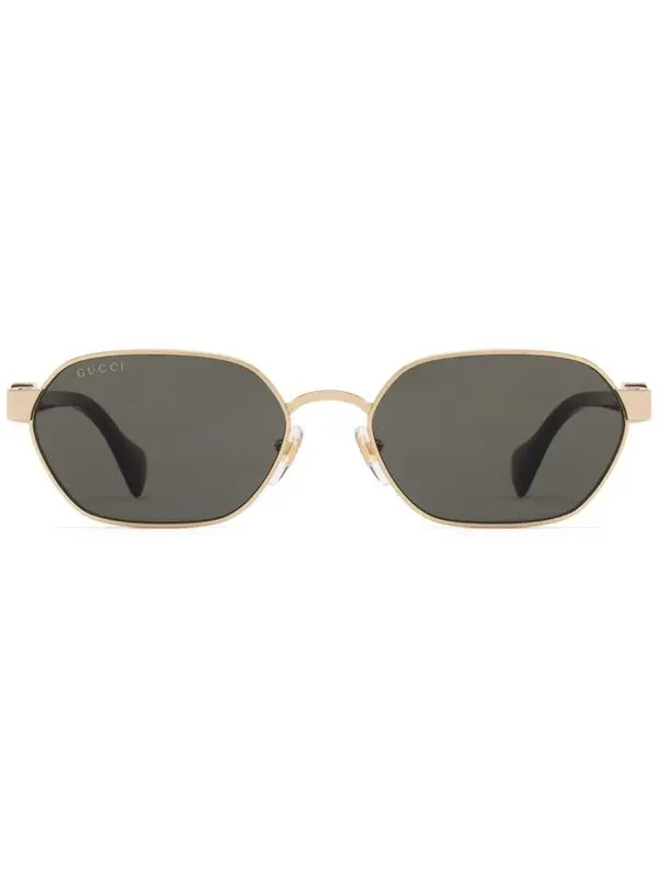 Gucci Mini Running Oval-frame Sunglasses - Gold