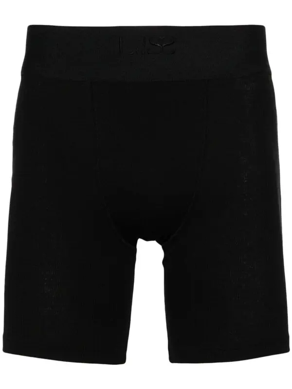 LUDOVIC DE SAINT SERNIN Logo-embroidered Cyclist Shorts - Black