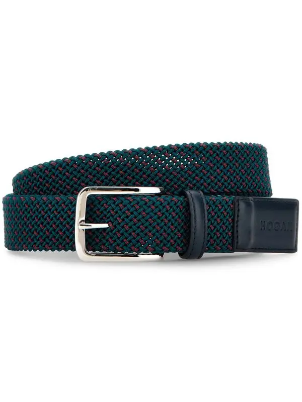 Hogan Interwoven Leather-trimmed Belt