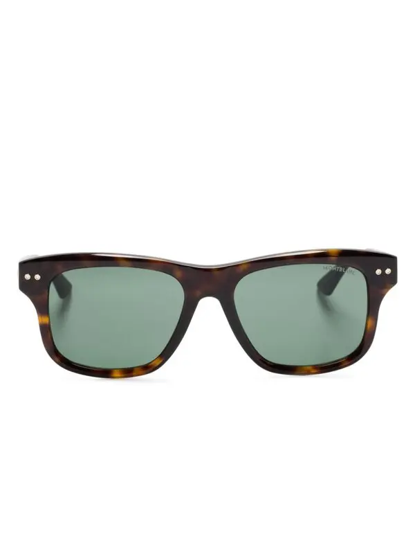 Montblanc Tortoiseshell Square-frame Sunglasses - Brown
