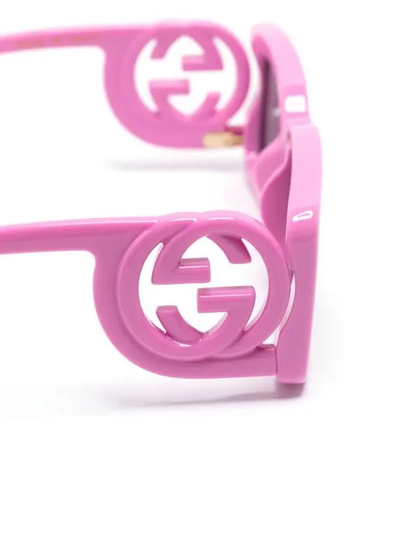 Gucci Interlocking G Rectangle Sunglasses - Pink