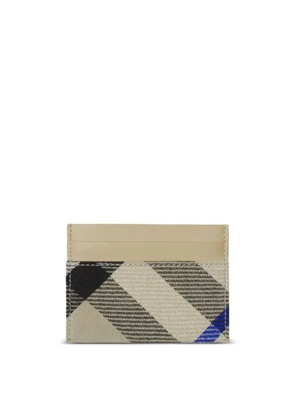 Burberry Checked Leather Cardholder - Neutrals