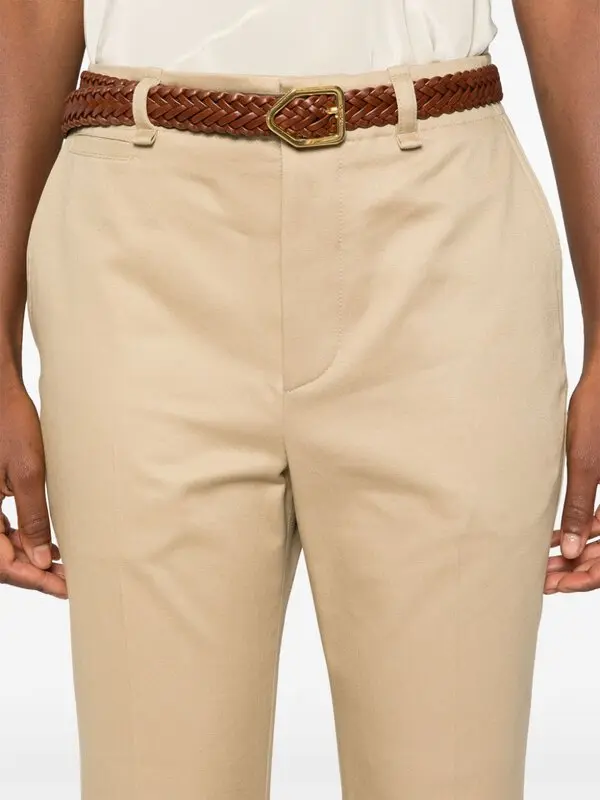 Saint Laurent Straight-leg Cotton Trousers - Neutrals