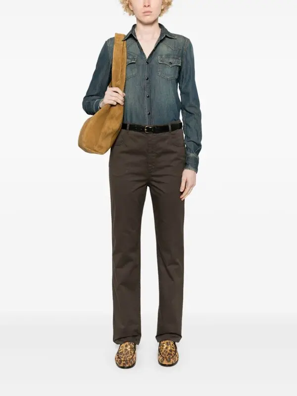 Saint Laurent Straight-leg Trousers - Brown
