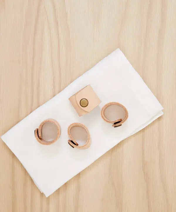 Jenni Kayne Leather Napkin Rings Set Of 4