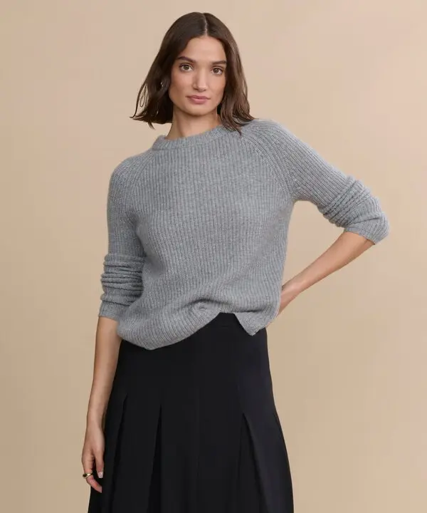 Jenni Kayne Cashmere Fisherman Sweater - Grey