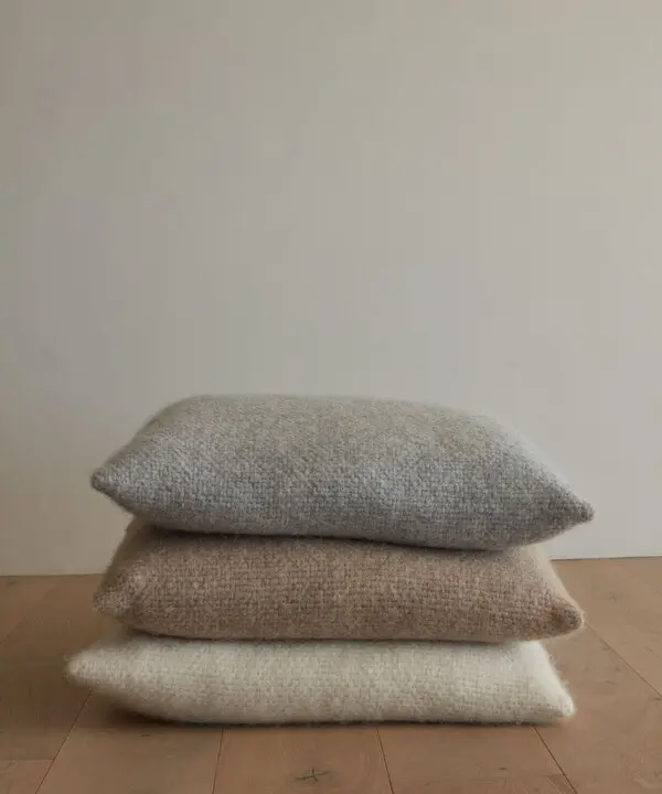 Jenni Kayne Alpaca Basketweave Pillow - Light Grey