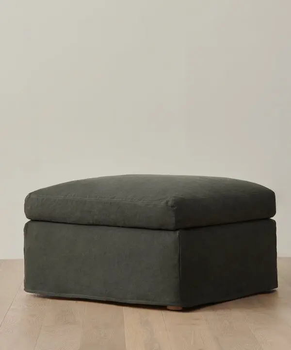 Jenni Kayne Harbor Ottoman - Slate Linen