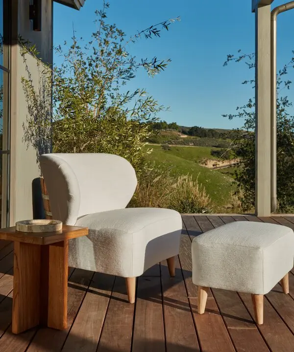Jenni Kayne Outdoor Brentwood Ottoman - Ivory