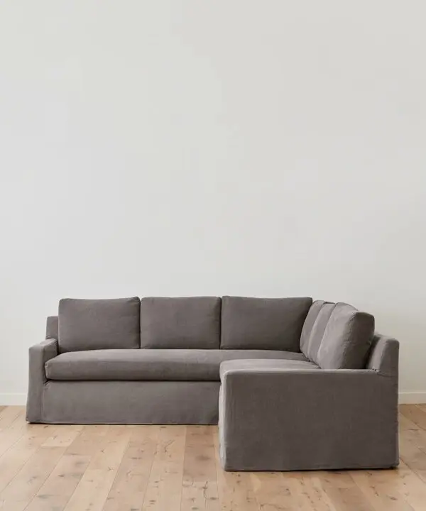 Jenni Kayne Harbor Sectional - Charcoal,white,flax Linen