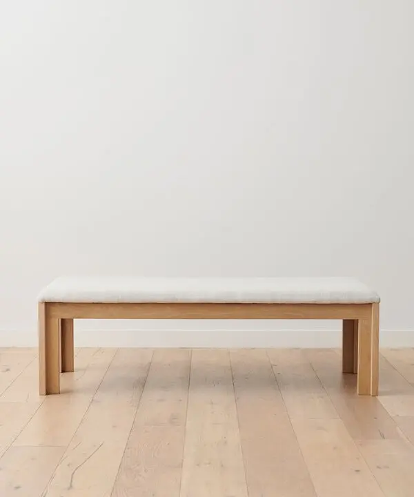 Jenni Kayne Otto Bench - White,oak,flax Linen