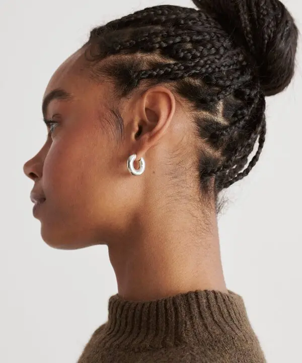 Sophie Buhai Large Bagel Hoops - Silver | Editorialist