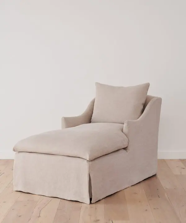 Jenni Kayne Miramar Chaise - White,flax Linen