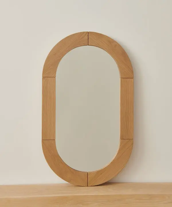 Jenni Kayne Oak Oval Mirror - White,oak