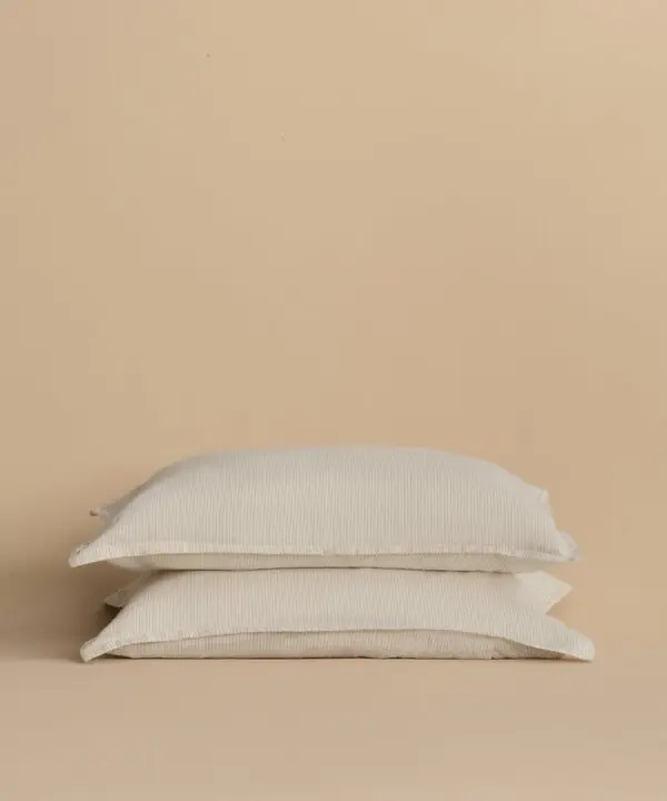 Jenni Kayne Dusk Linen Pillow Sham Set Of 2 - Flax Linen,stripe