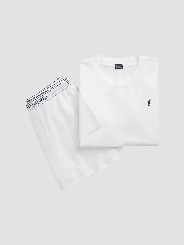 Polo Ralph Lauren Club Terry 2-piece T-shirt & Shorts Set - White Cloud