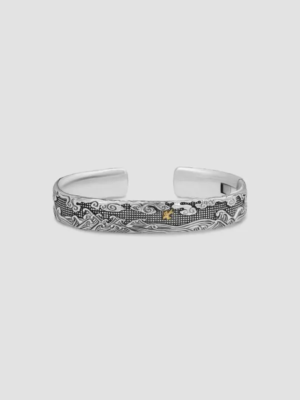 David Yurman Waves Cuff Bracelet In Sterling