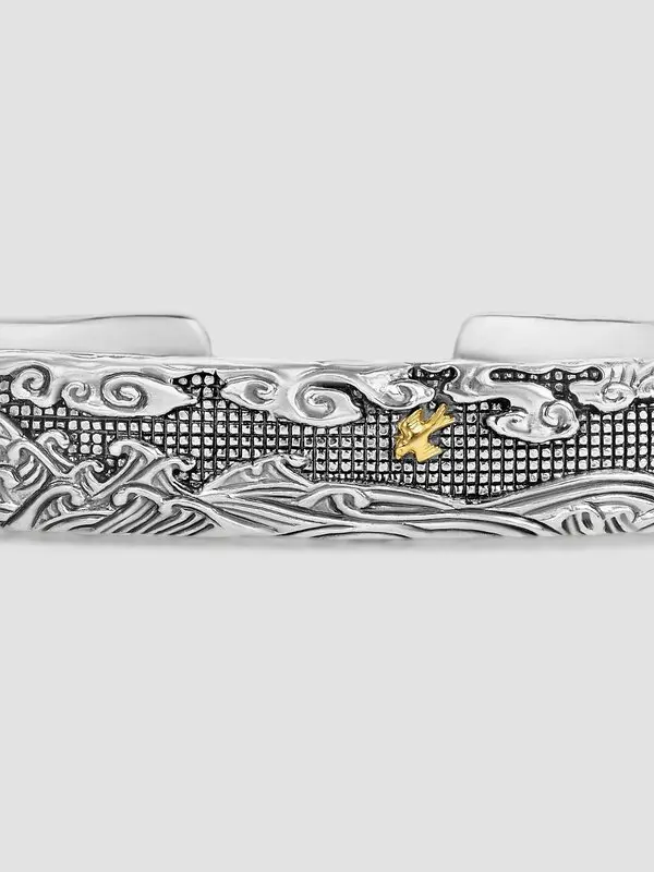 David Yurman Waves Cuff Bracelet In Sterling