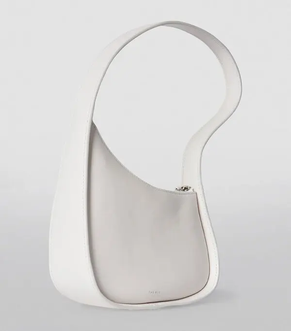 THE ROW Half Moon Leather Shoulder Bag - White
