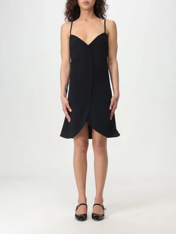 aidan mattox black cocktail dress Lace Lure Corset Draped Black Mini Dress main image 1