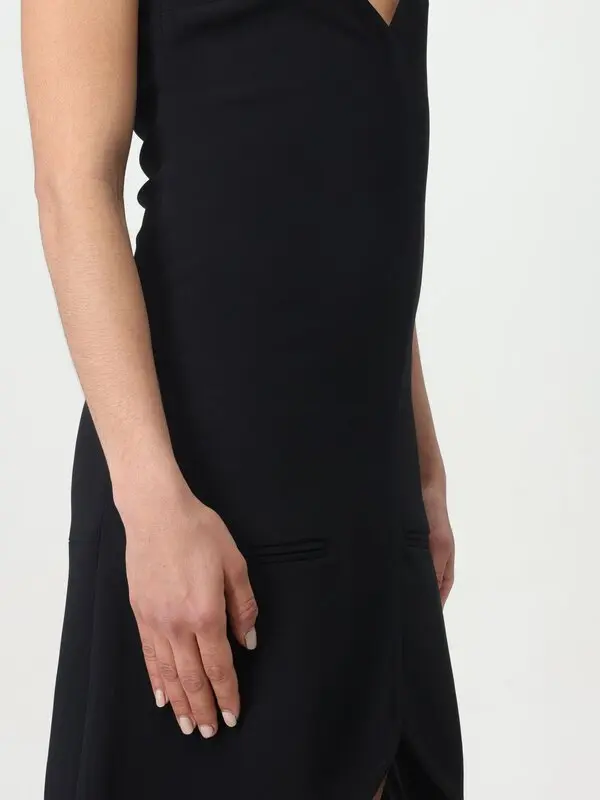 COURREGES V-neck Spaghetti Strap Dress - Black