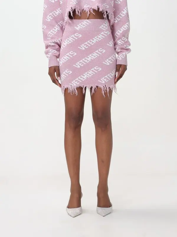 Vetements Logo Knit Mini Skirt