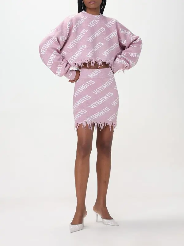 Vetements Logo Knit Mini Skirt