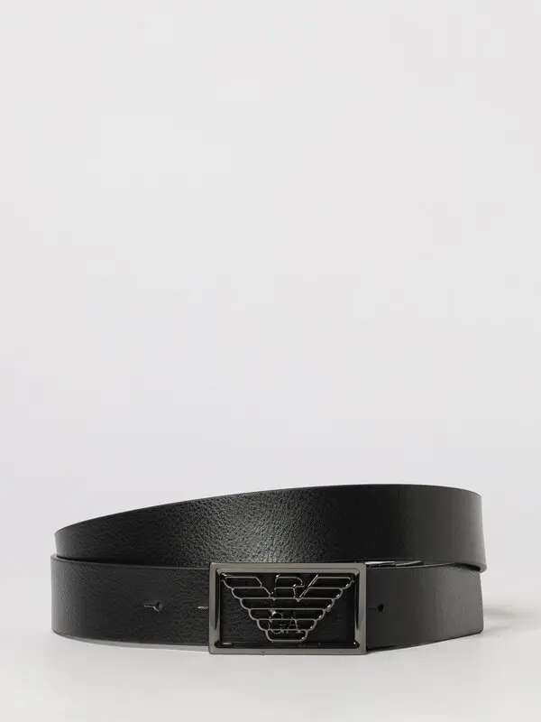 Emporio Armani Leather Belt - Black