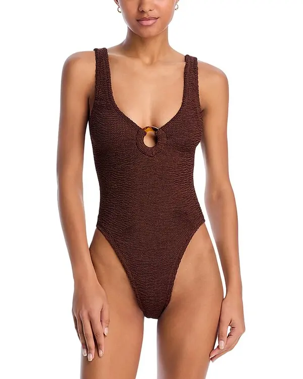 Hunza G Celine One-piece Swimsuit - Metallic Chocolate