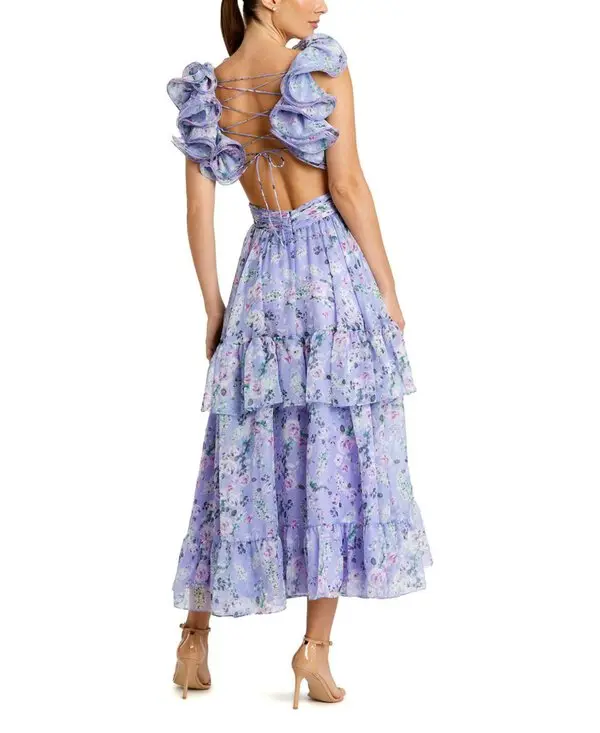 white christmas dresses Lilac Floral Embroidered Midi Dress - All Dresses main image 0