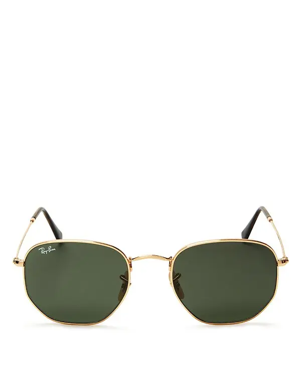 Ray-ban Icons Hexagonal Sunglasses - Gold/green Solid