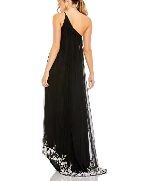 Mac Duggal One-shoulder Embellished High-low Gown - Black