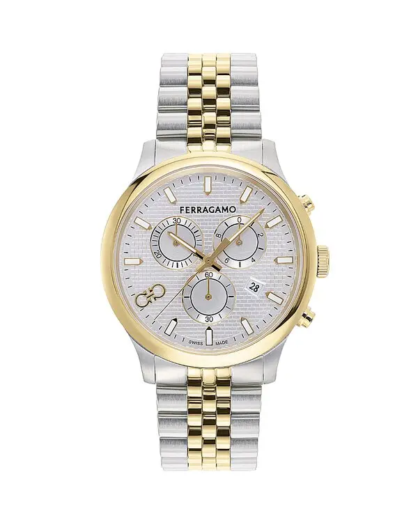 FERRAGAMO Duo Chronograph, 42mm - Silver/two-tone