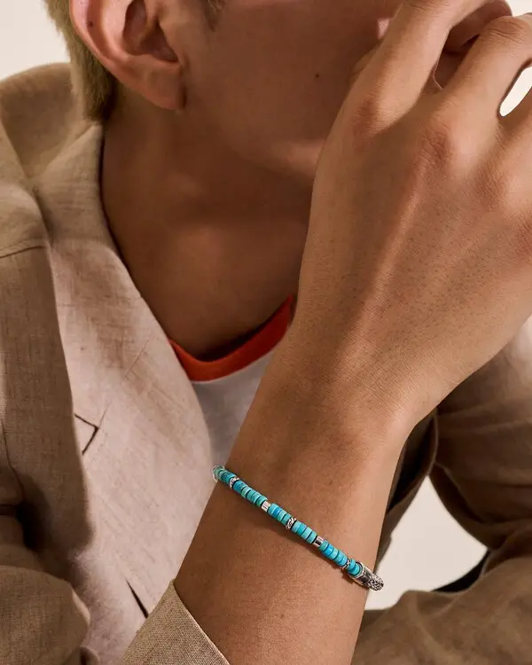 John Hardy Sterling Silver Heishi Beaded Flex Bracelet