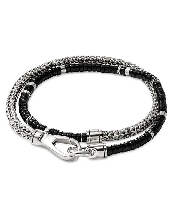John Hardy Sterling Silver And Gemstone Wrap Bracelet - Black/silver