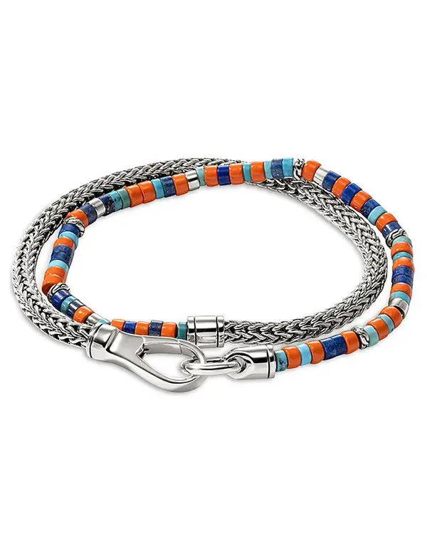 John Hardy Sterling Silver Beaded Double Wrap Bracelet - Multi