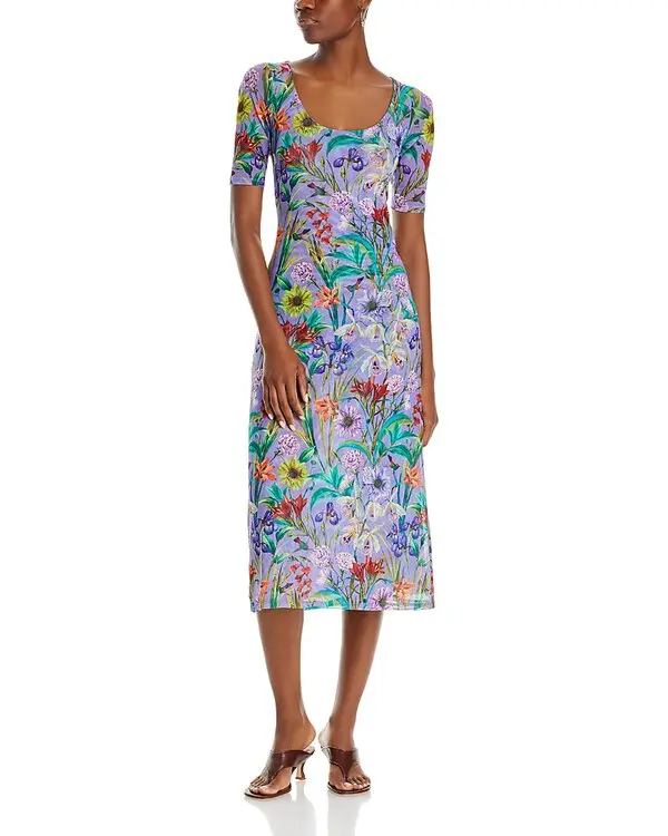 knee length dresses for ladies Johnny Was Dayana Mesh Dress with Slip main image 0