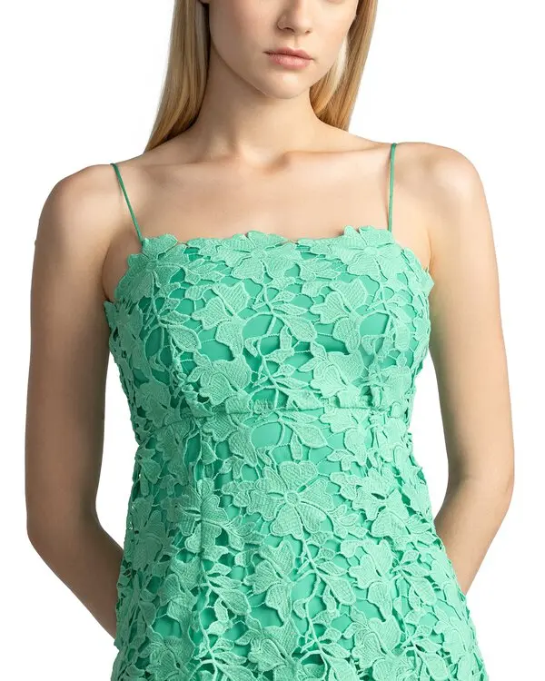 Zac Posen Guipure Tiered Lace Mini Dress In Clover - 71% Off | Editorialist