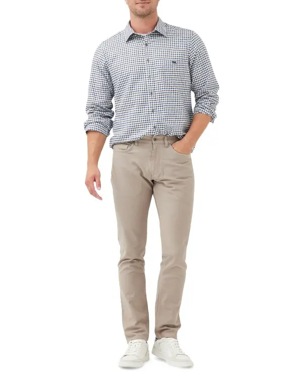 Rodd & Gunn Gebbies Valley Cotton And Linen Plaid Shirt - Walnut