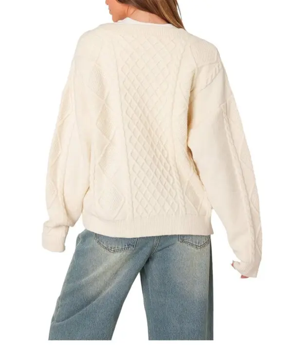 EDIKTED Rory Oversized Cable Knit Cardigan