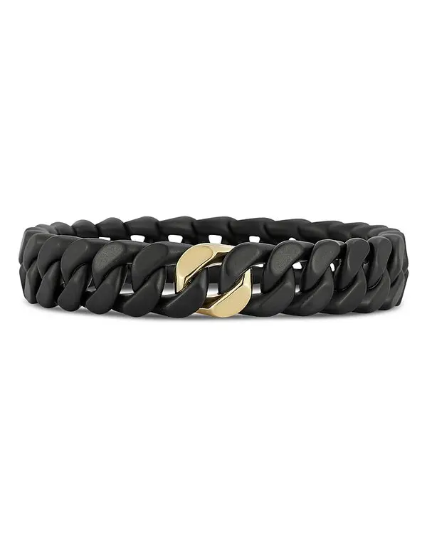 Roberto Demeglio 18k Yellow Gold And Black Ceramic Link Bracelet - Black/gold