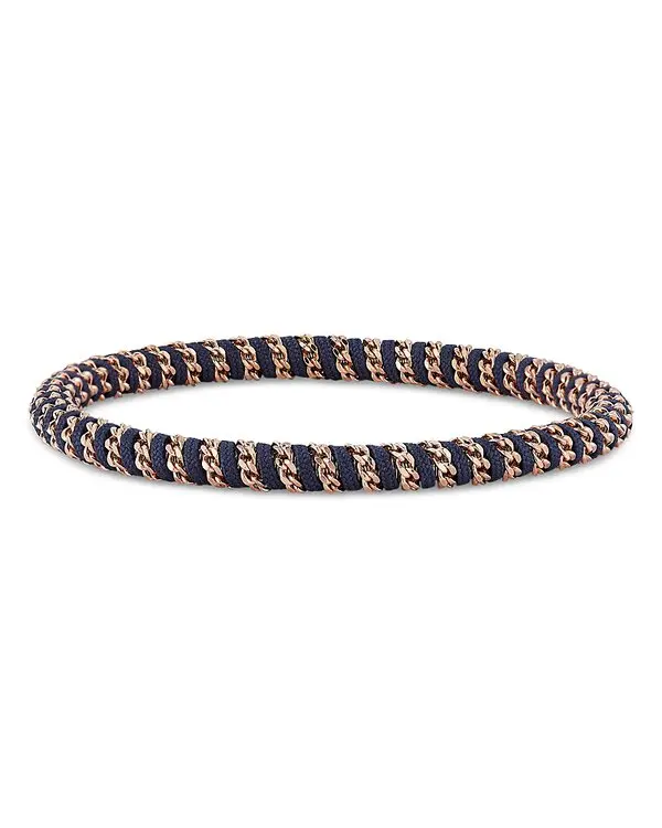 Roberto Demeglio 18k Rose Gold Gio Cord Bracelet - Blue/rose Gold