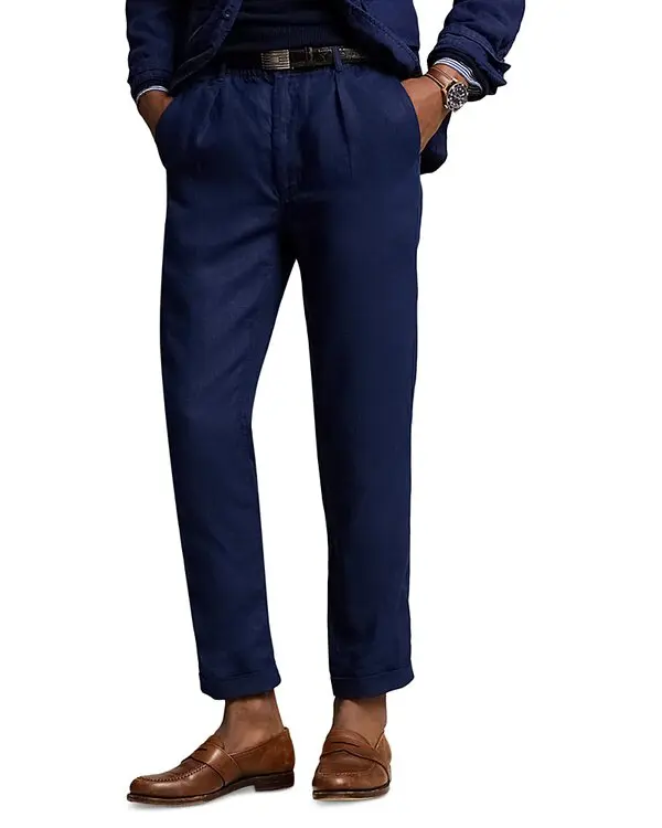Polo Ralph Lauren Slim Tapered Linen Pants - Navy
