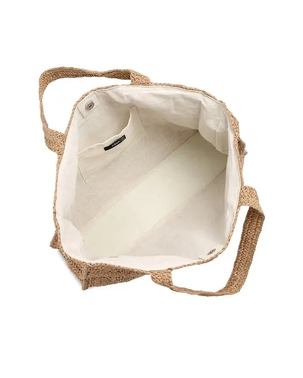 Aqua Straw Tote - Toast