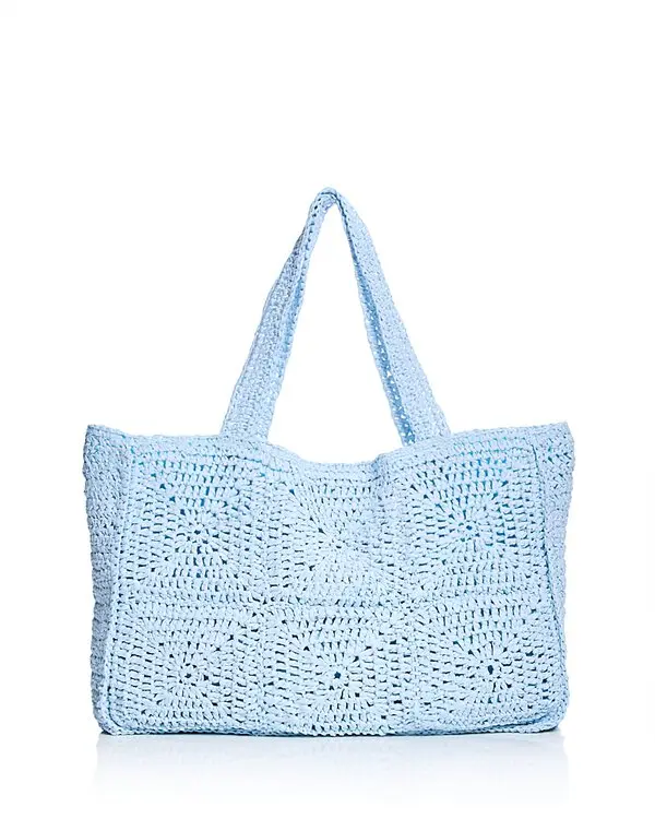 Aqua Straw Tote - Turquoise