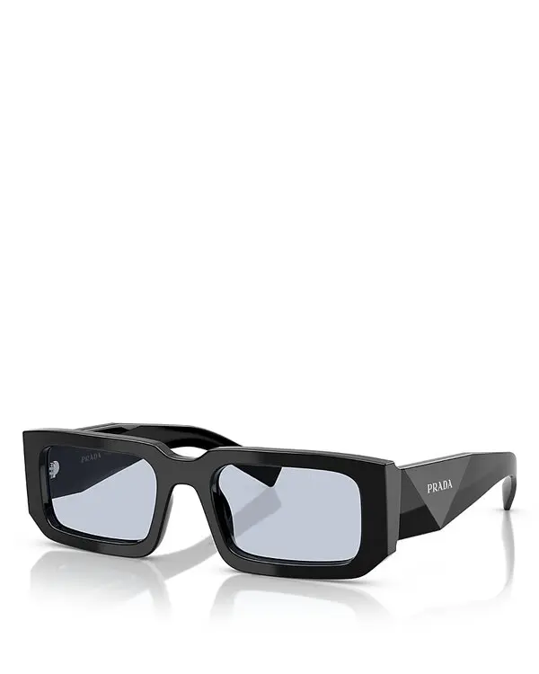 Prada Symbole Rectangle Sunglasses, 53mm - Black