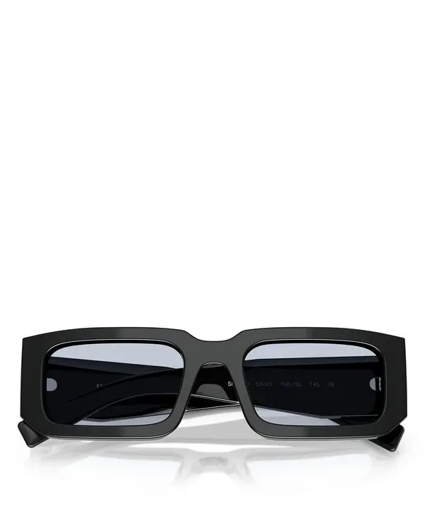 Prada Symbole Rectangle Sunglasses, 53mm - Black