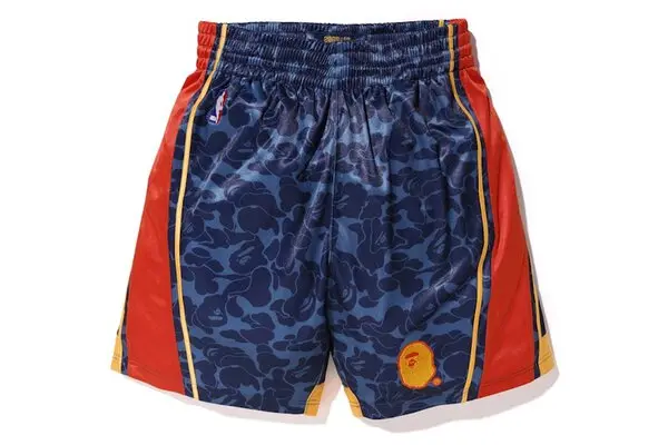 A BATHING APE X Mitchell & Ness Warriors Basketball Shorts